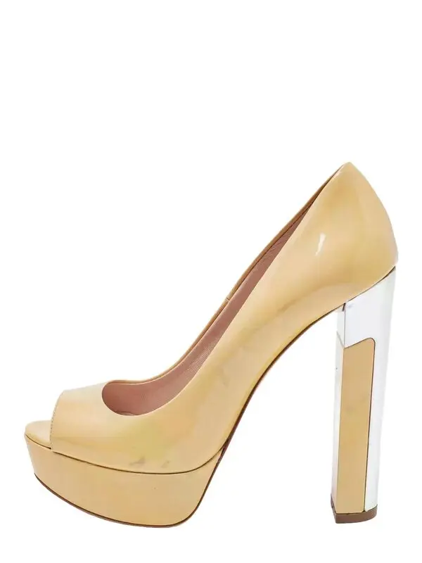 Miu Miu 135mm Leather Heeled Pumps - Neutrals