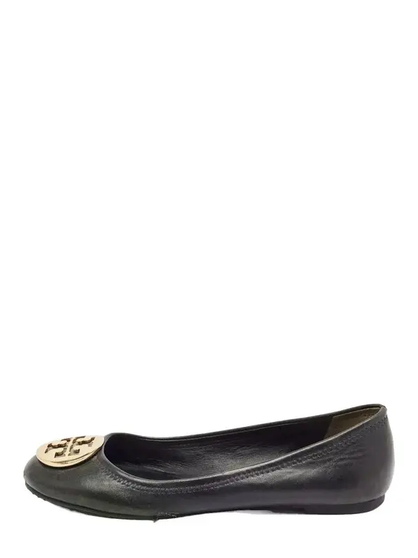 Tory Burch Minnie Logo-plaque Ballet Flats - Black
