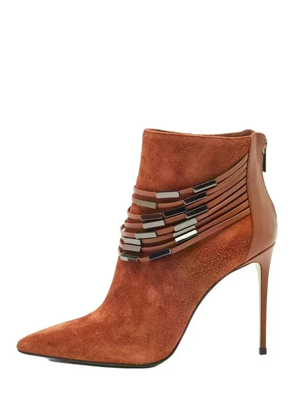 LE SILLA 100mm Suede Ankle Boots - Brown