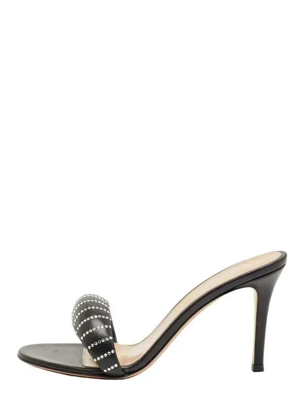 GIANVITO ROSSI Bijoux Crystal-embellished Leather Sandals - Black