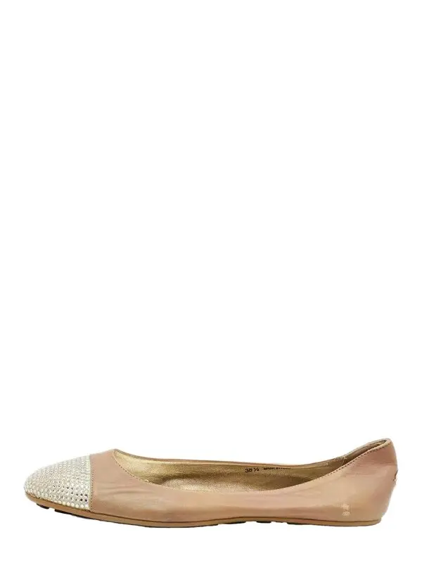 JIMMY CHOO Crystal Cap-toe Ballet Flats - Neutrals