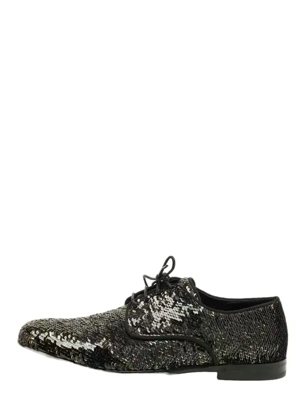 Dolce & Gabbana Sequin Derby Shoes - Black