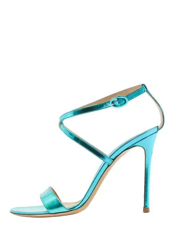 GIANVITO ROSSI 110mm Leather Sandals - Blue