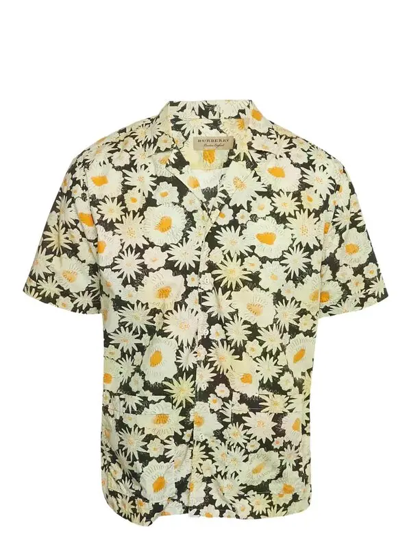 Burberry Cream Floral-print Short-sleeve Shirt - Neutrals