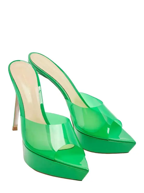 GIANVITO ROSSI Betty Pointed Mules - Green