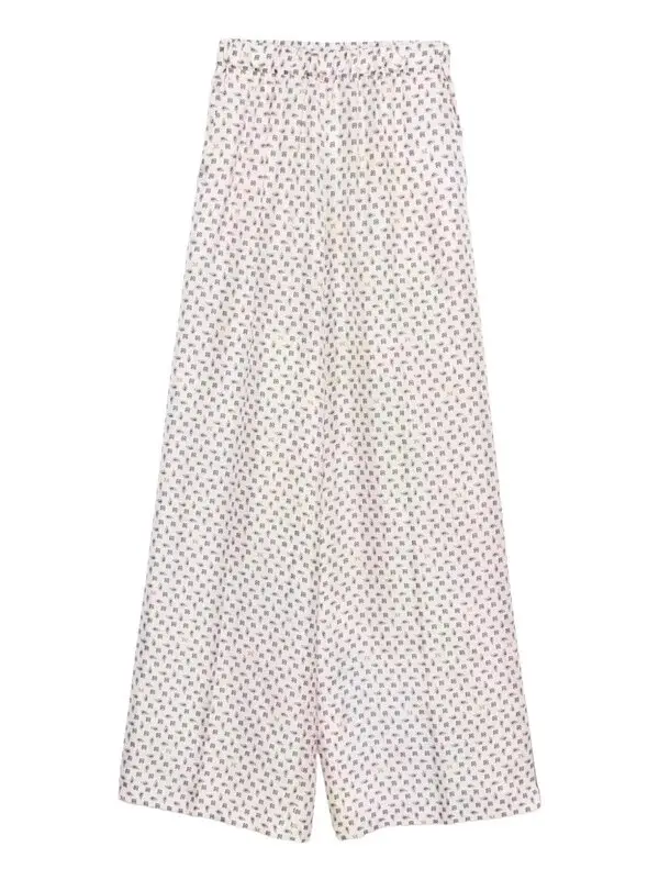 Max Mara Printed Wide Leg Trousers - Pink