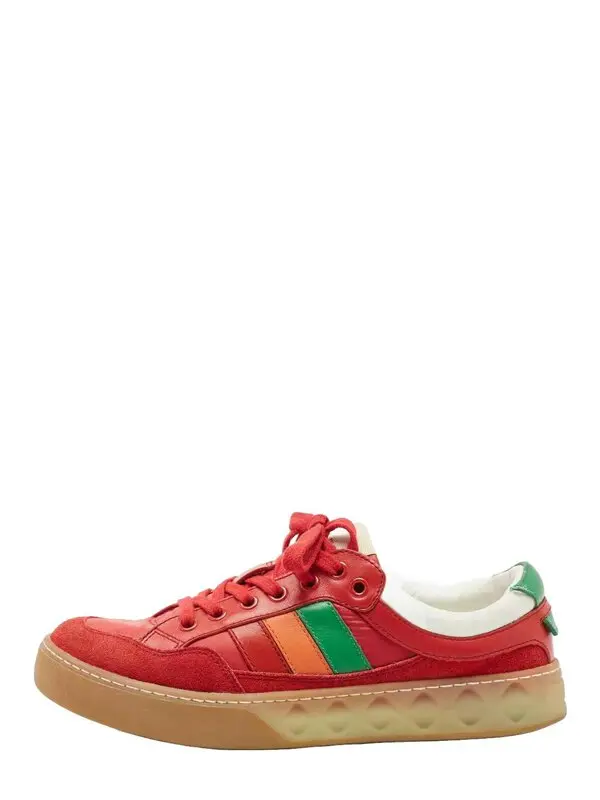 Gucci Striped Lace-up Sneakers - Red