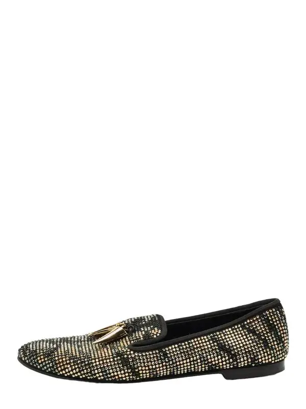 GIUSEPPE ZANOTTI Shark Tooth Crystal-embellished Loafers - Black
