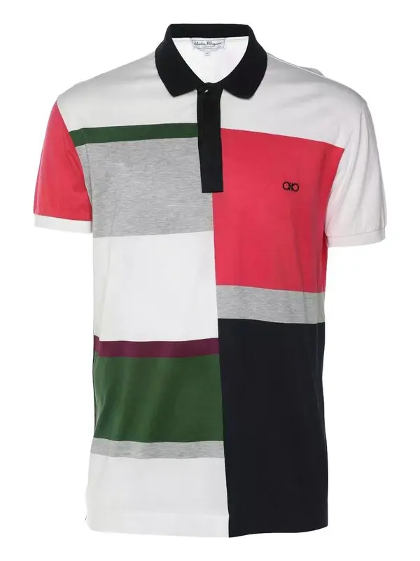 FERRAGAMO Logo-embroidered Polo Shirt - White