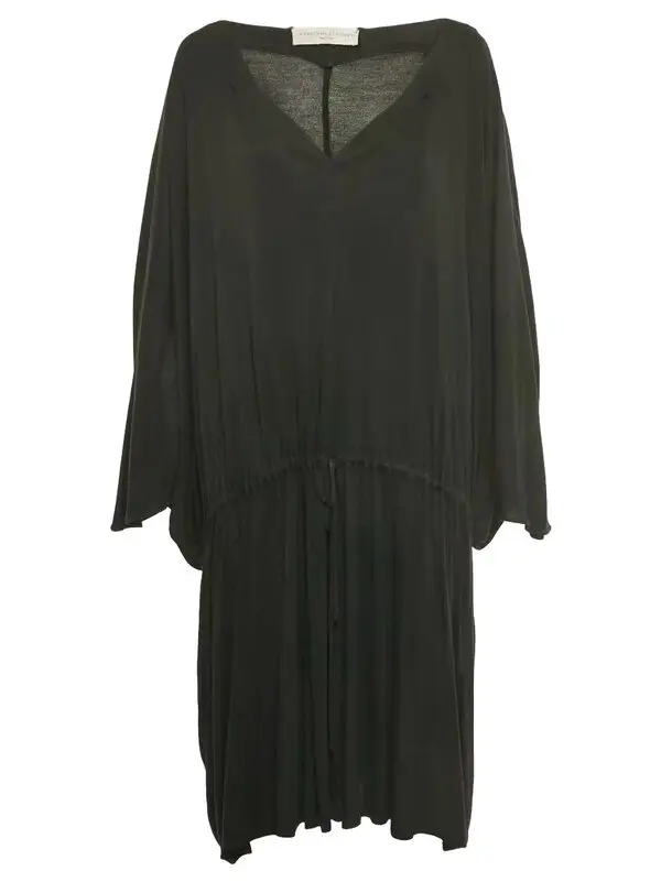 Stella McCartney Drawstring Plunge-neck Midi Dress - Black