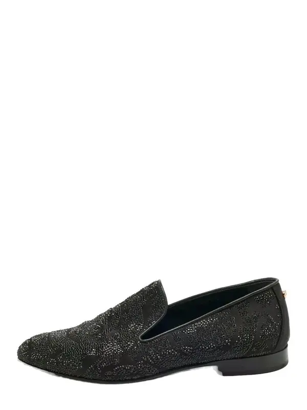 Versace Crystal-embellished Loafers - Black