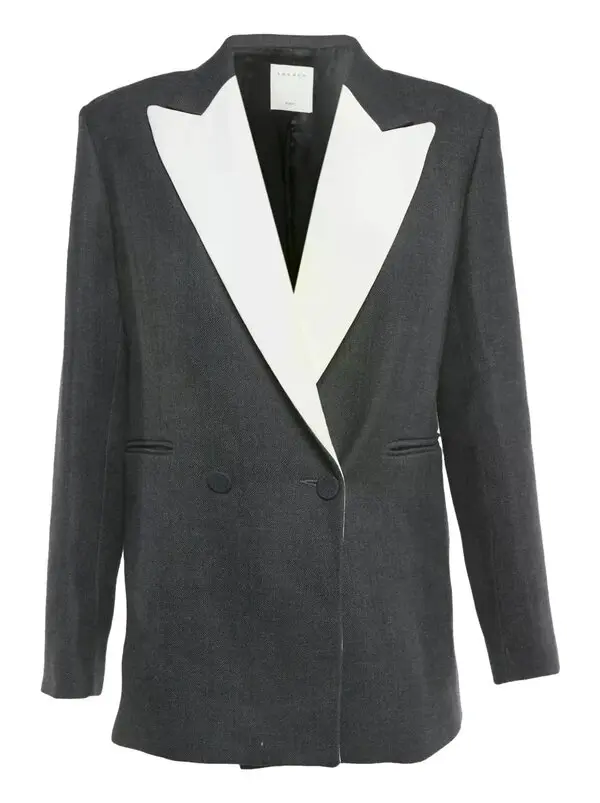 Sandro Crepe Double-breasted Blazer - Grey