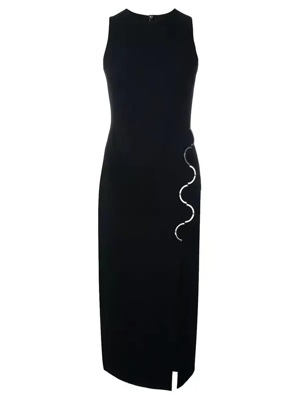 David Koma Metal Detail Fitted Dress - Black