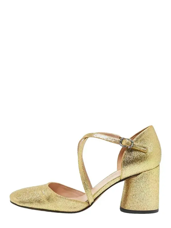 Marc Jacobs 75mm Glitter Crisscross Sandals - Yellow