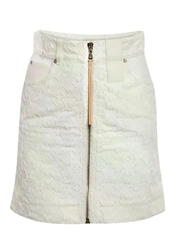 LOUIS VUITTON Fil-coupé Monogram Skirt - White