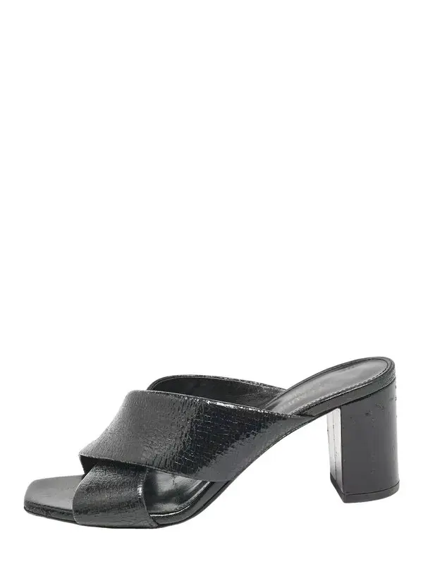 Saint Laurent Loulou Leather Sandals - Black