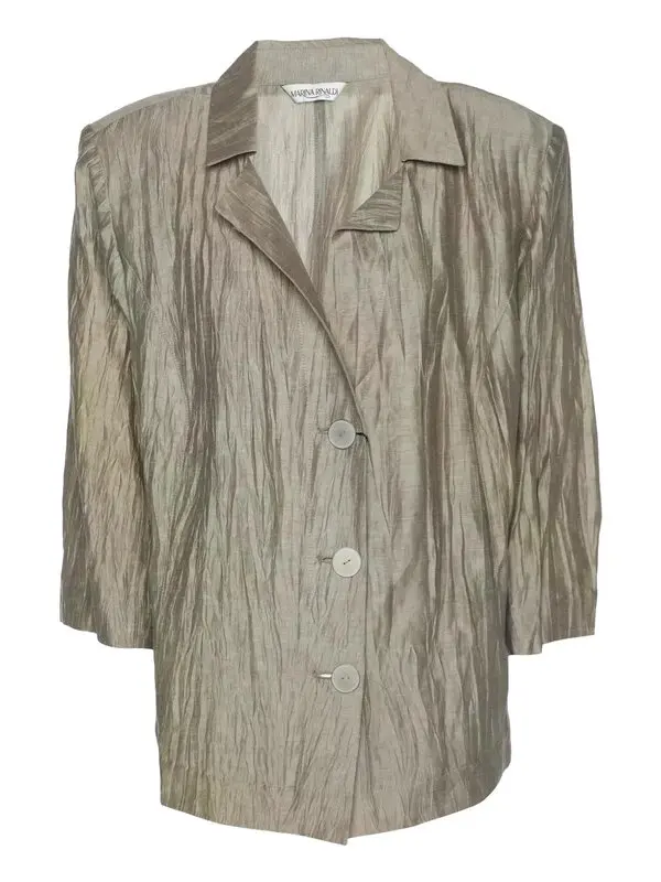 Marina Rinaldi Textured Buttoned Blazer - Neutrals