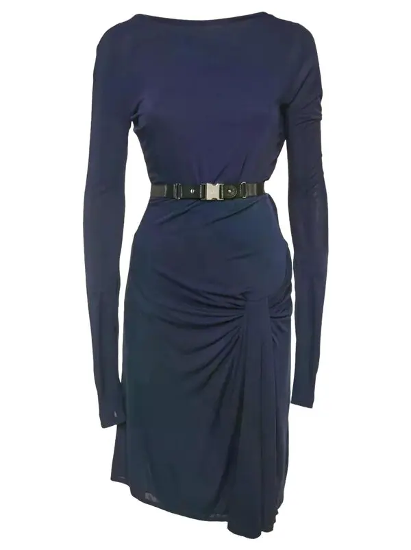 Gucci Belt-detail Midi Dress - Blue
