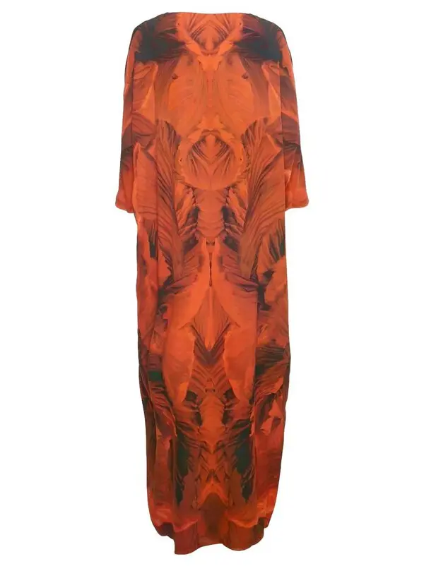 Alexander McQueen Silk Floral Maxi Dress - Orange