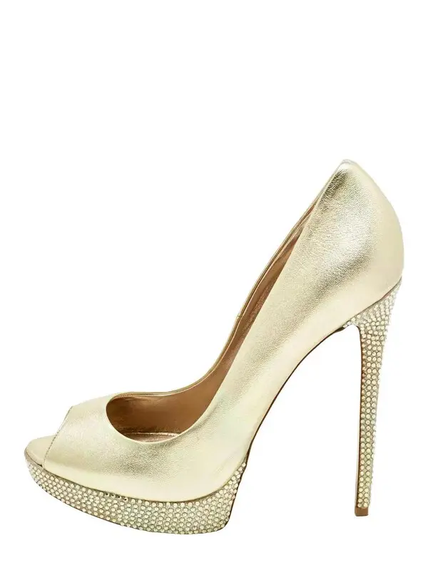 LE SILLA Crystal-embellished Platform Sandals - Gold