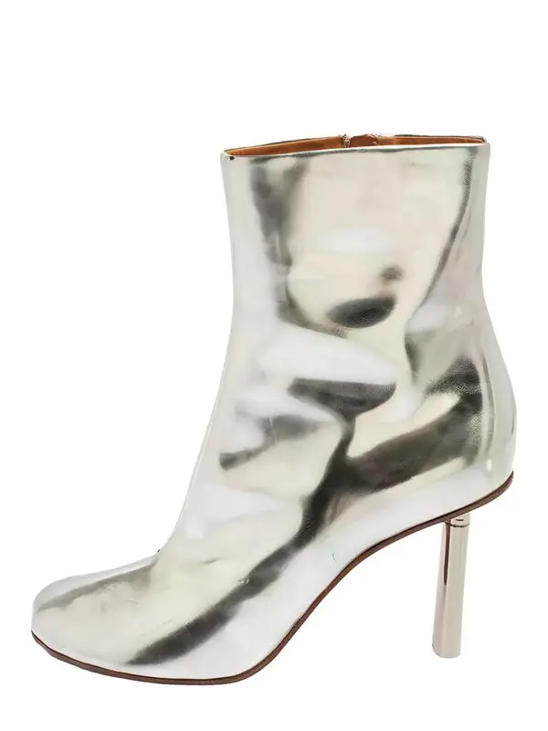 Vetements 85mm Metallic Leather Ankle Boots - Silver