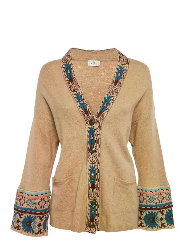 Etro Intarsia-knit Cardigan - Neutrals