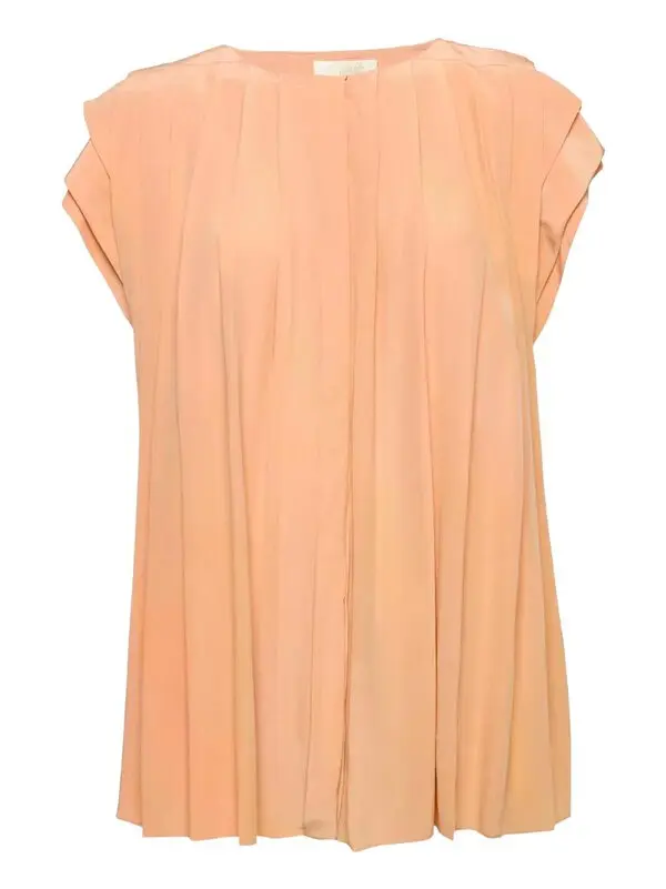 Chloé Pleated Silk Top - Pink