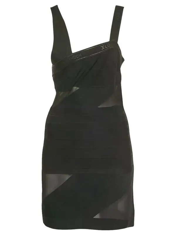 David Koma Mesh-textured Dress - Black