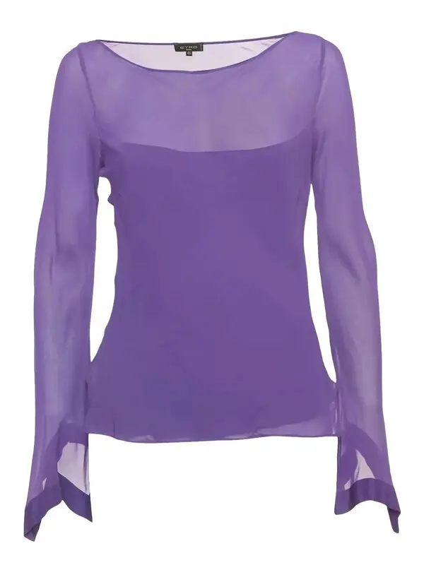 Etro Layered Silk Top - Purple