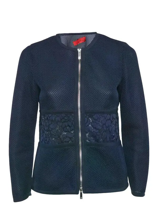 Carolina Herrera Lace-panelled Mesh Jacket - Blue
