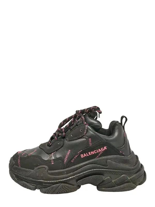 Balenciaga Chunky Sole Logo-print Sneakers - Black