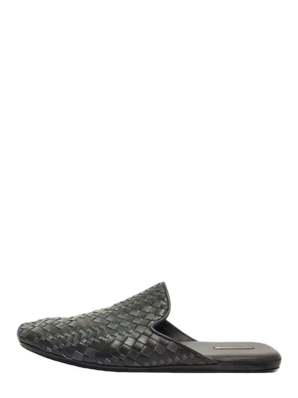 Bottega Veneta Tubolare Intrecciato Leather Mules - Black