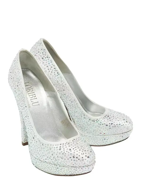 LORIBLU 125mm Crystal-embellished Pumps - Grey