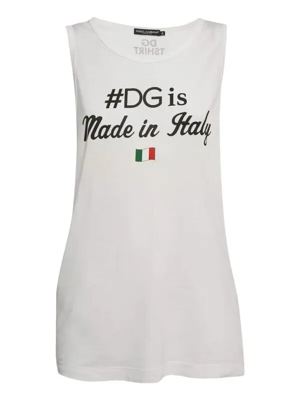 Dolce & Gabbana Dg-print Tank Top - White