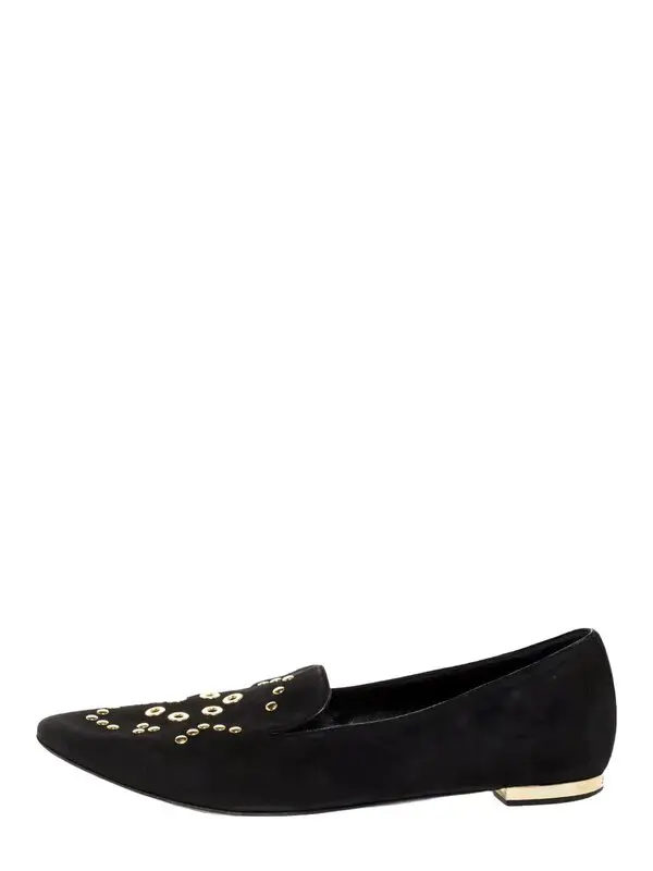 Burberry Suede Eyelet-detail Loafers - Black