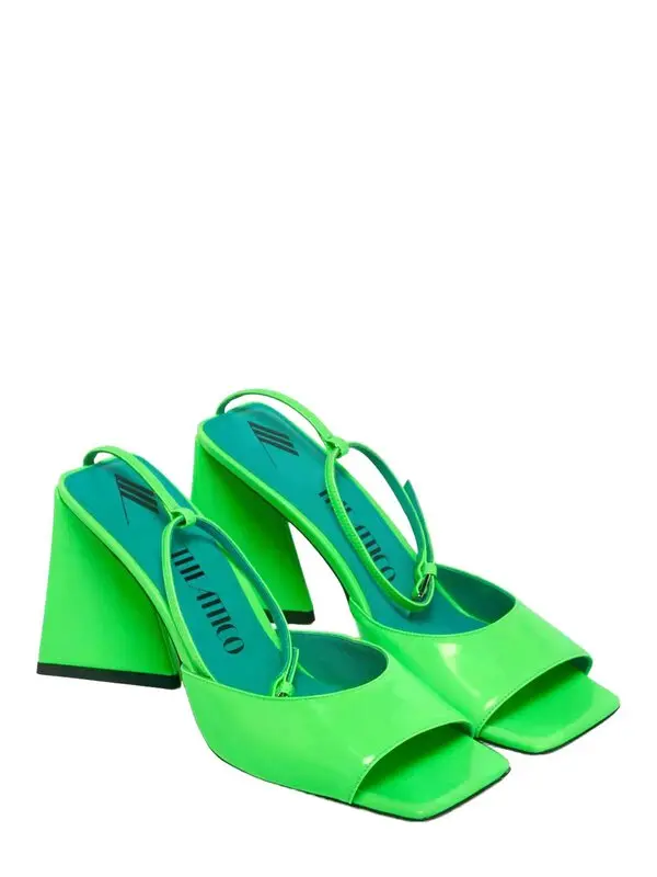 Attico Piper Block-heel Square-toe Sandals - Green