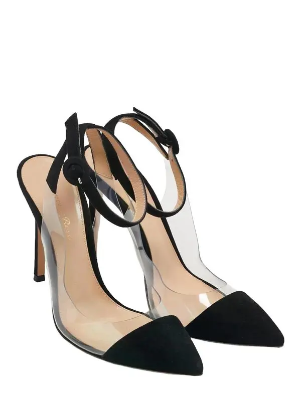 GIANVITO ROSSI 105mm Anise Suede Clear Pumps - Black