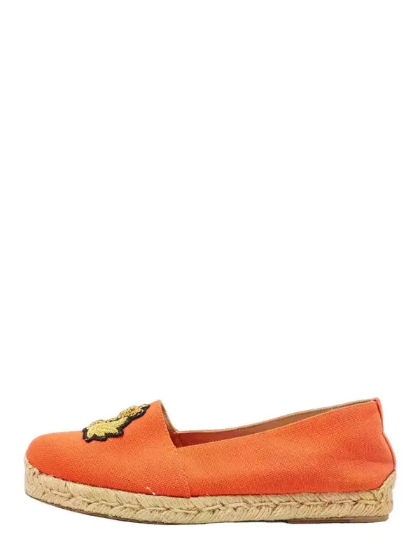 CHRISTIAN LOUBOUTIN Embroidered-crest Espadrilles - Orange