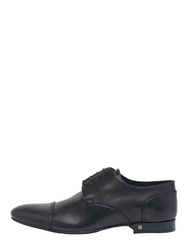 LOUIS VUITTON Leather Lace-up Derby Shoes - Black