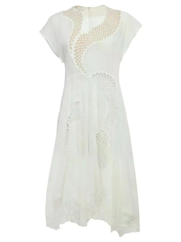 Stella McCartney Lace Asymmetric Midi Dress - White
