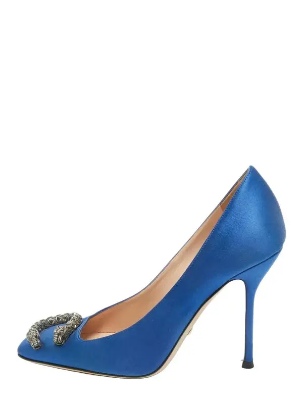 Gucci Embellishment Satin Pumps - Blue