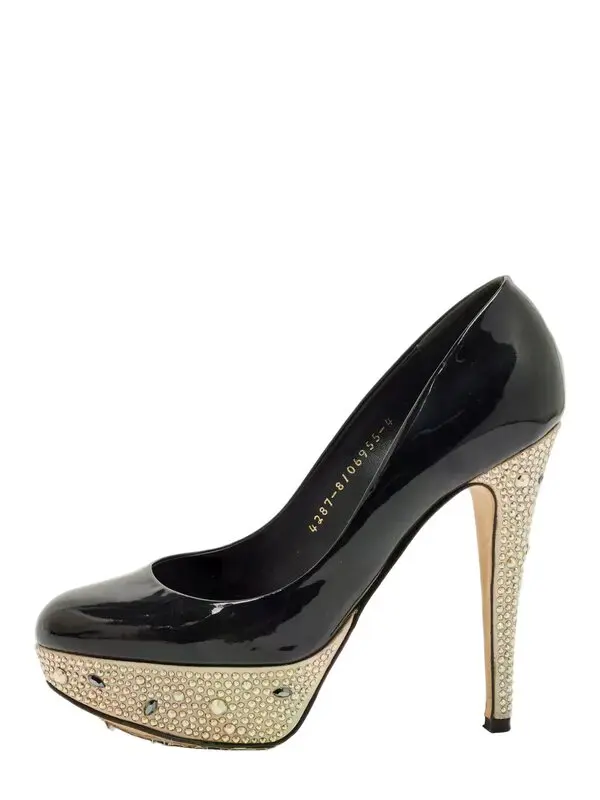 GINA Leather Platform Pumps - Black