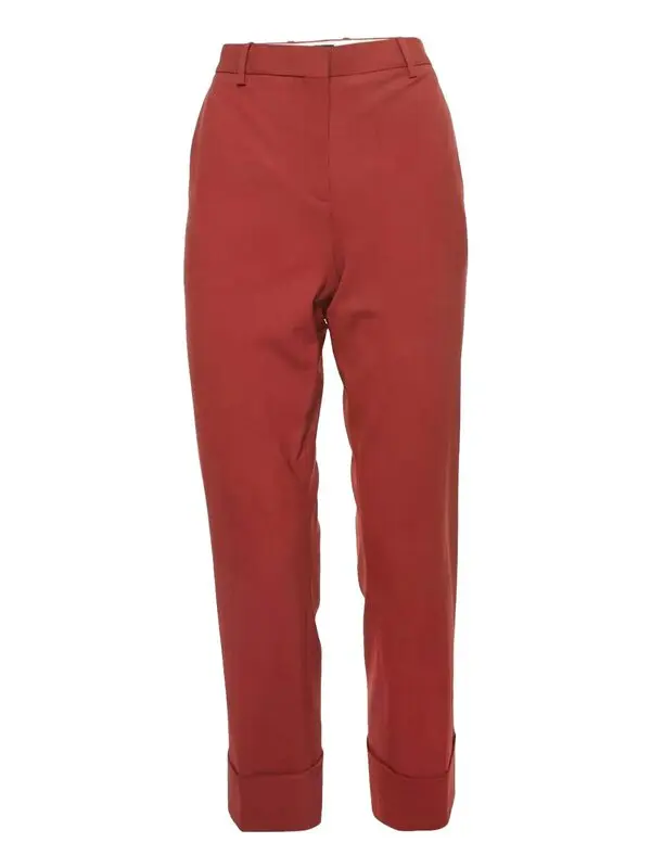 Theory Cuffed Cropped Trousers - Red