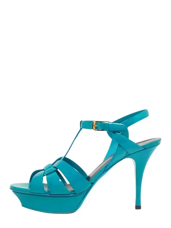Saint Laurent Tribute Platform Sandals - Blue