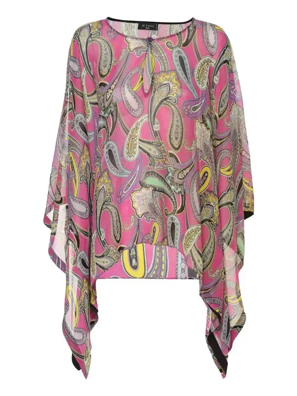Etro Paisley-print Silk Blouse - Pink