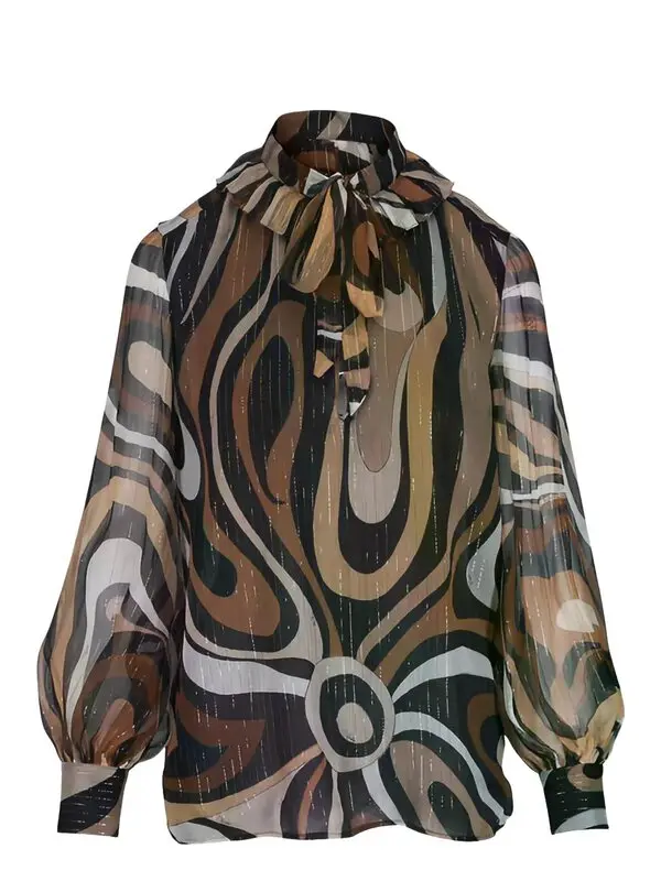 Emilio Pucci Marmo-print Blouse - Brown