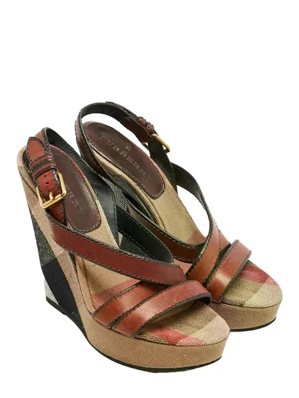 Burberry Check-pattern Sandals - Neutrals