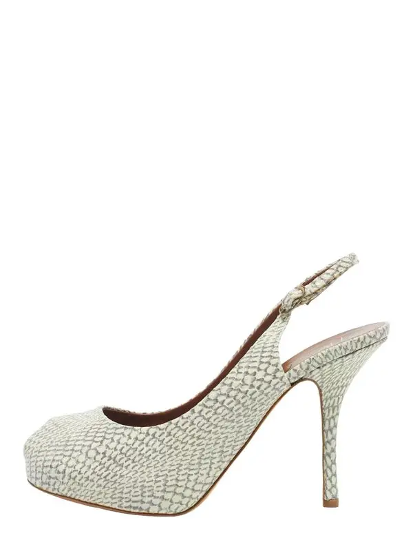 GIUSEPPE ZANOTTI Python-embossed Peep Toe Pumps - Neutrals