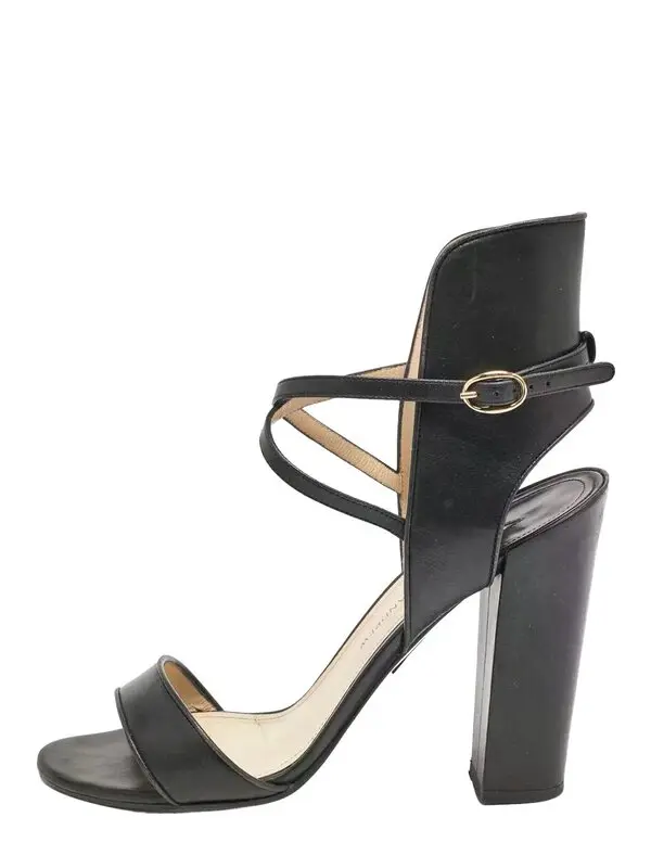 PAUL ANDREW Leather Ankle-strap Sandals - Black