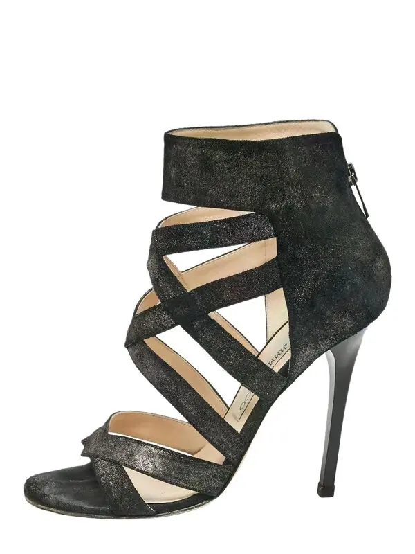 JIMMY CHOO Ankle-strap Crisscross Sandals - Black